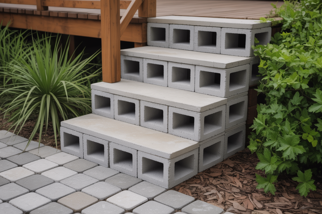 DIY Stairs Outdoor Cinder Blocks Build Durable and Affordable Steps Easily